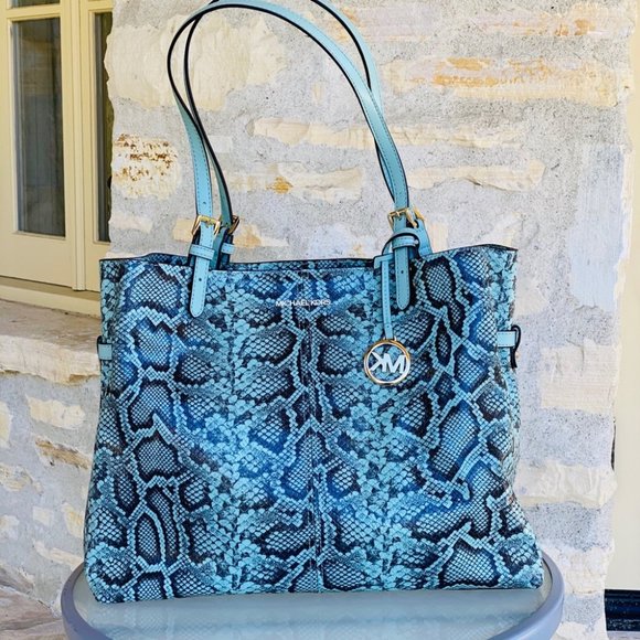 Michael Kors | Bags | Nwt Michael Kors Snake Print Embossed Leather Bag ...